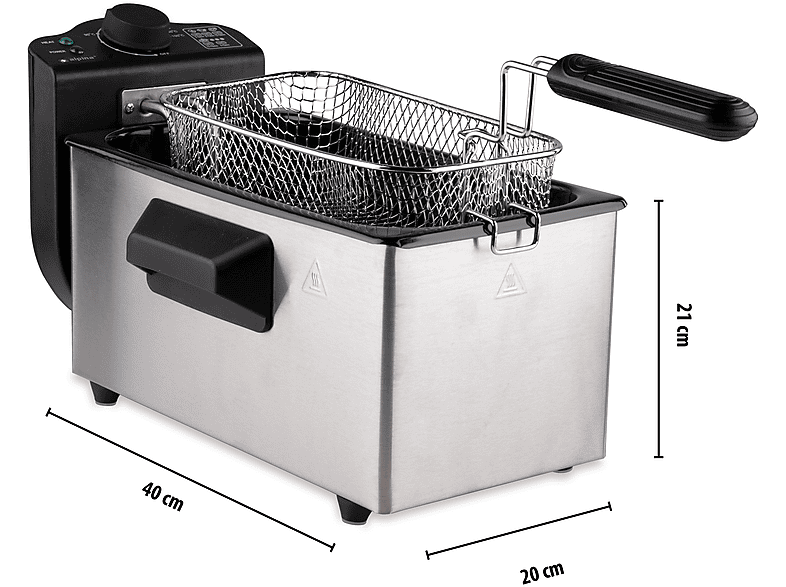 ALPINA Fritteuse 3L 2000W SS Friteuse 2000 Watt Silber|Schwarz | MediaMarkt
