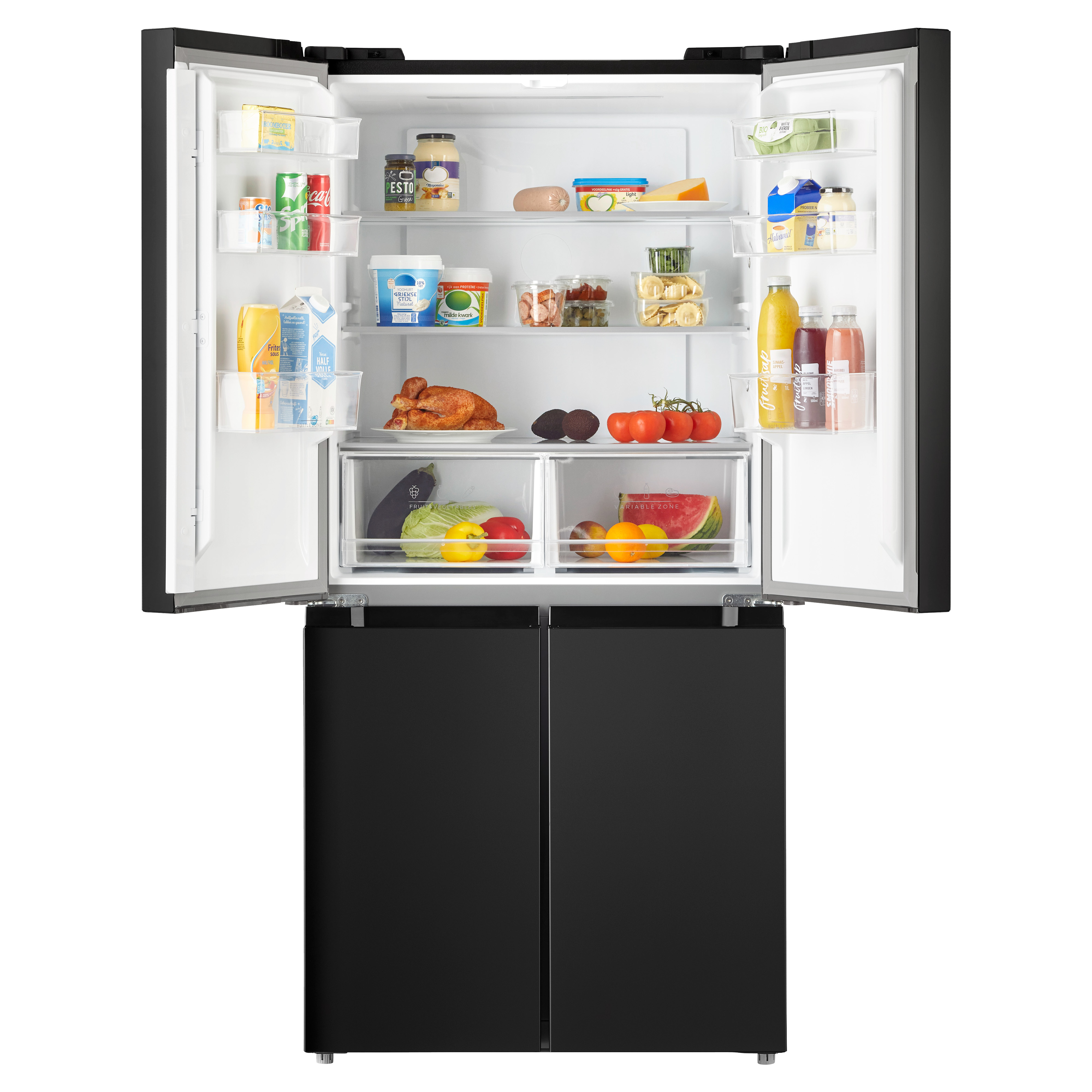 INVENTUM SKV4178B Amerikaanse koelkast 4 deurs Zwart | MediaMarkt