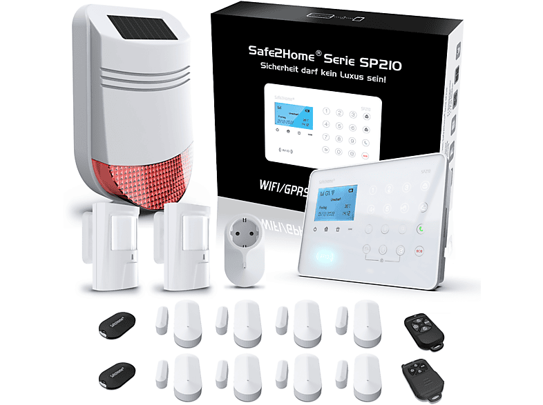 SAFE2HOME 4G Funk Alarmanlage SP210 GSM WLAN Alarmsystem Funk Alarmanlage, Weiß | SATURN