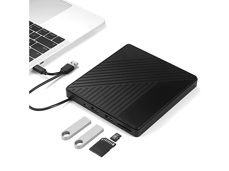 REAGLE Externes CD-Laufwerk DVD-RW USB 3.2 USB-C extern CD/DVD Brenner ...