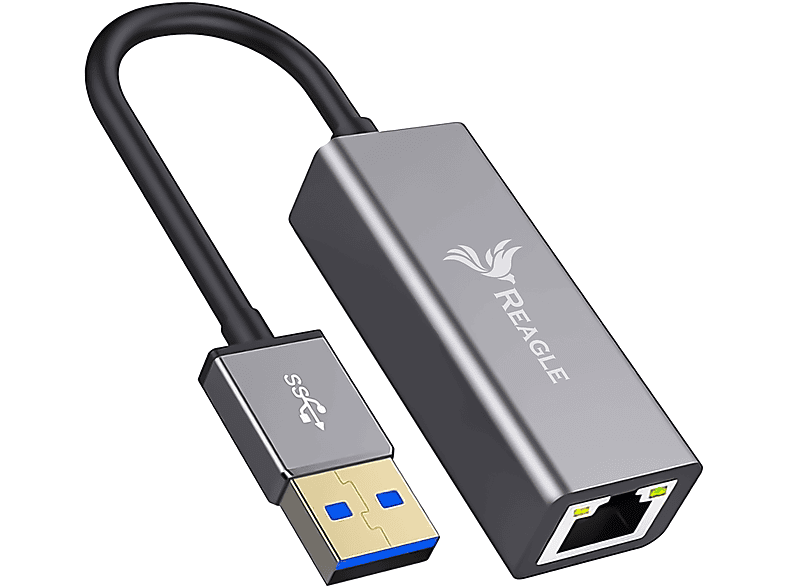 Adapter REAGLE USB A 3.1 GIGABIT LAN 1000Mb RJ45 Srebrno-Czarny ...