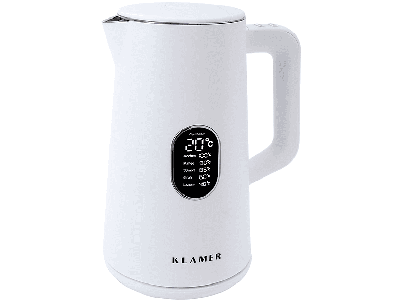 KLAMER 1.5 Liter Wasserkocher, Weiss | MediaMarkt