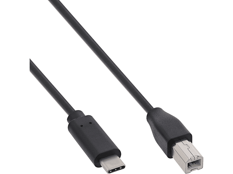INLINE InLine® USB 2.0 Kabel, USB-C Stecker an USB-B Stecker, schwarz ...