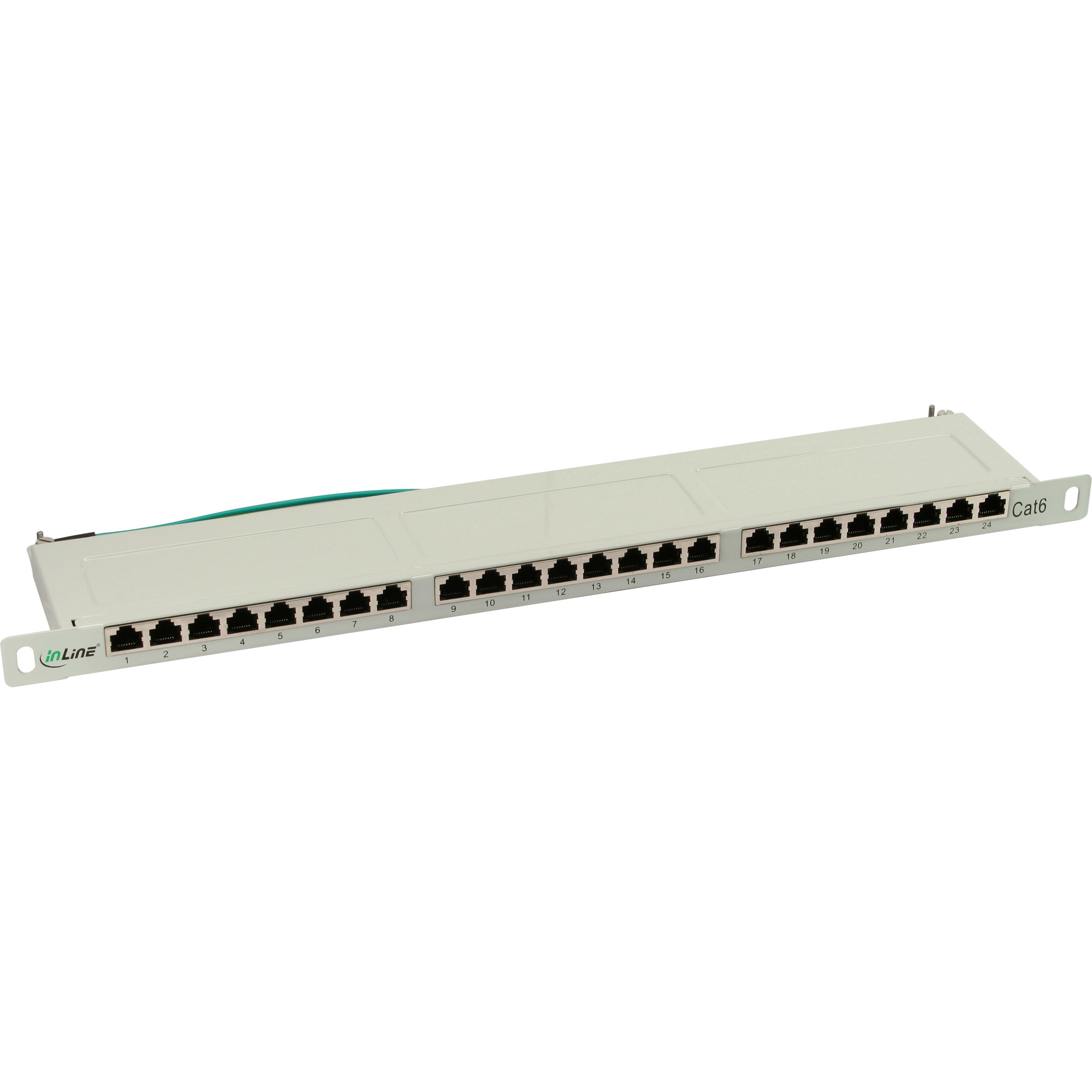INLINE InLine® Patchfeld Cat.6, 24-fach, 48,26cm (19), 0.5HE, lichtgrau ...
