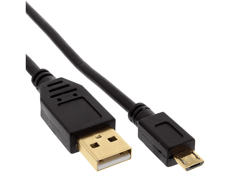 INLINE InLine® Micro-USB 2.0 Kabel, USB-A ST an Micro-B ST, vergoldete ...
