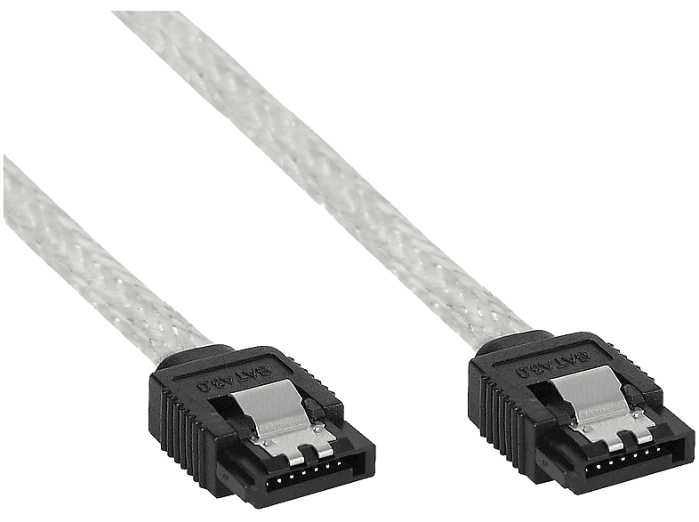 INLINE InLine® SATA 6Gb/s Kabel rund, mit Lasche, 0,75m Interne SATA ...