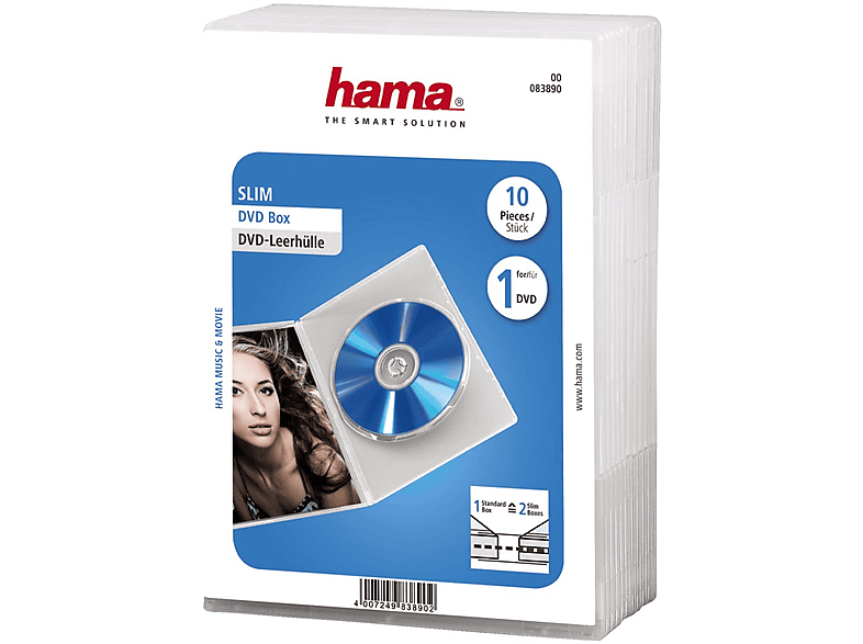 HAMA 083890 DVD SLIM LH.TRANS. 10P. DVD-Leerhülle Transparent | SATURN