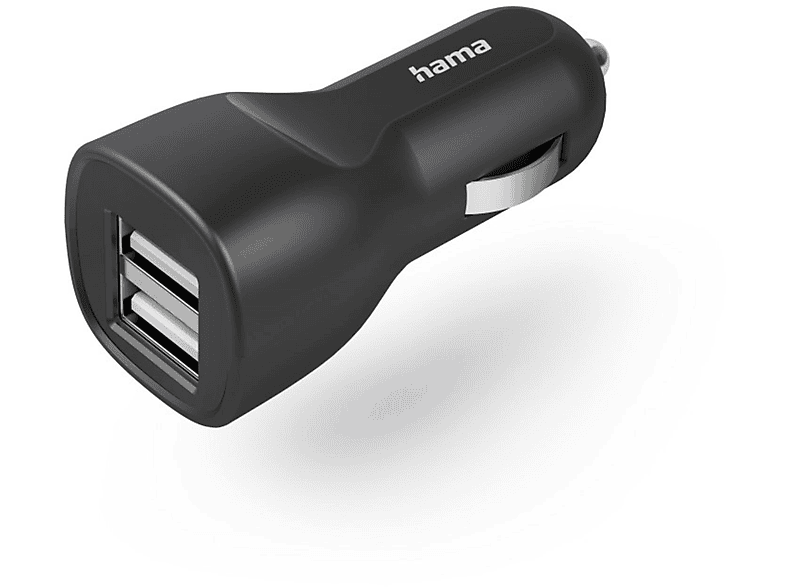 HAMA 201636 KFZ-LADER,2FACHUSB,12W,SCHWA, USB-KFZ-Ladeadapter, Schwarz ...