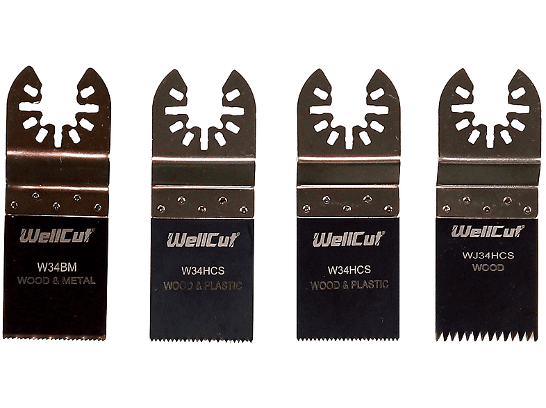 WELLCUT WellCut MT-4 Multi Tool Werkzeugklingen-Set 4-teilig Universal Zubehör OIS Long Life ...
