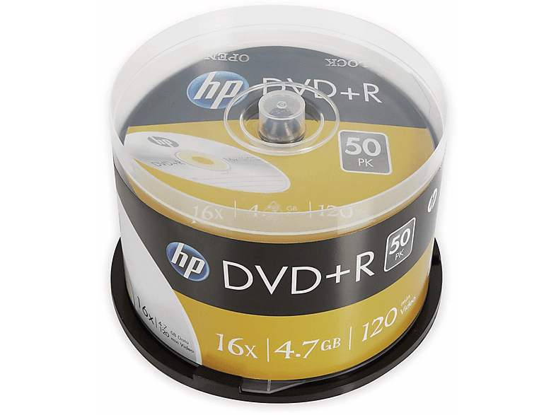 HP DVD+R 4.7GB, 120Min, 16x, Cakebox, 50 CDs Rohlinge | MediaMarkt