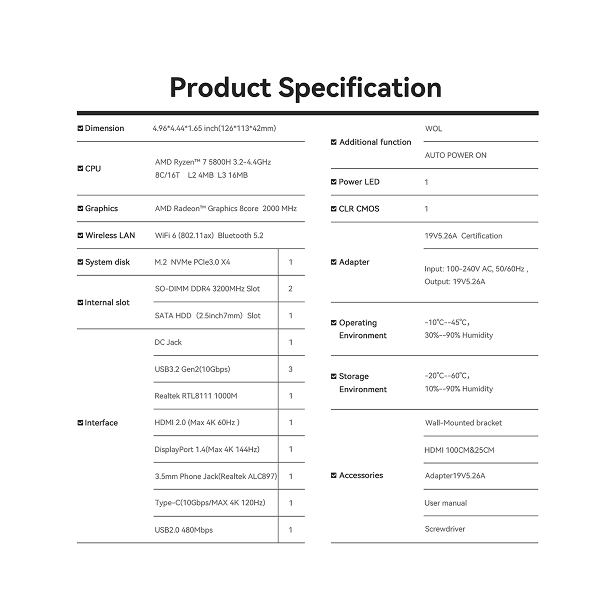 Beelink SER5 Max Gaming Windows 11, Mini PC mit AMD Ryzen™ 7 5800H ...