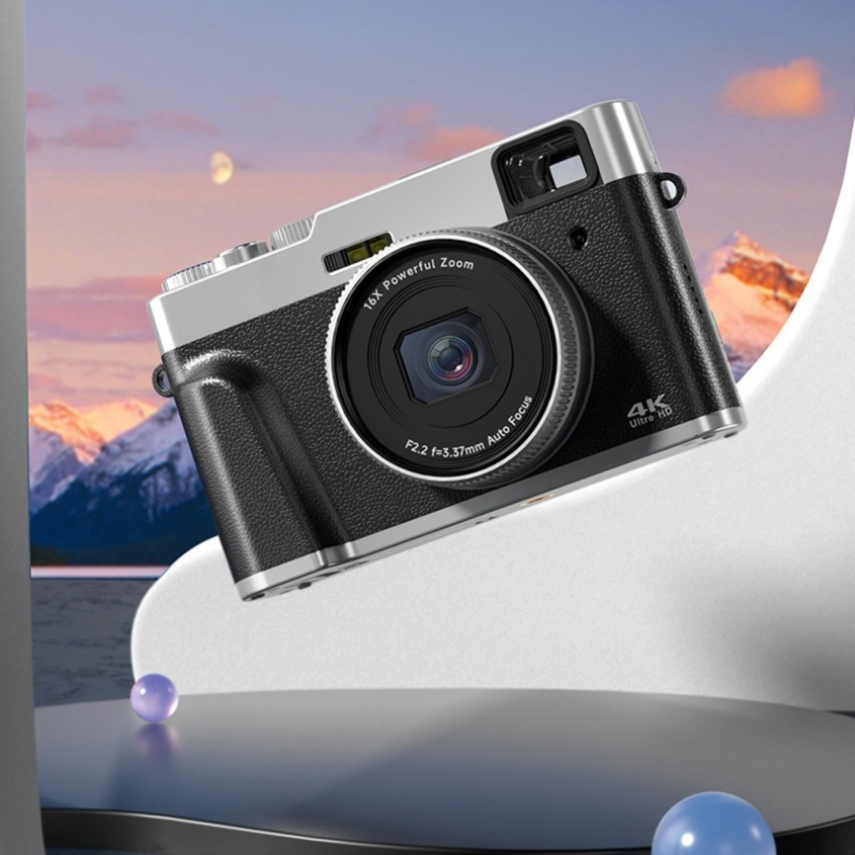 PREISKU 4K Digital Camera 48MP, Makro-Selbstporträt, AF-Autofokus, 16 ...