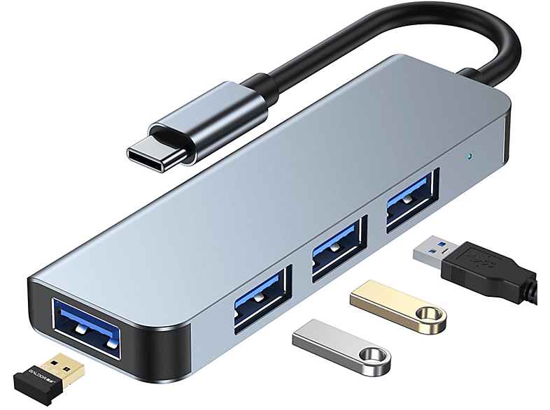 KINSI 4 in 1, 2013T USB-C Hub, Silber | SATURN
