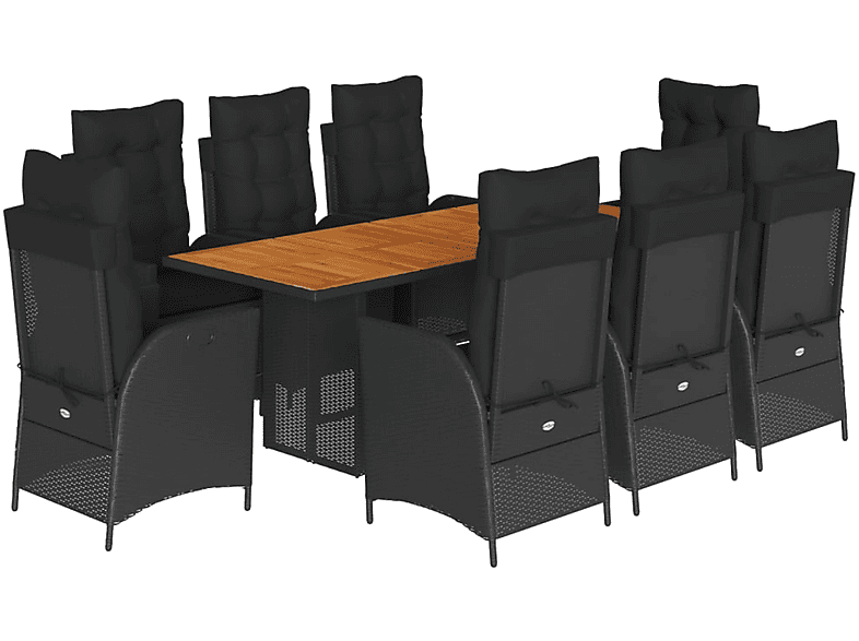 VIDAXL 3213140 Gartentisch- und Stuhlset, Schwarz | MediaMarkt