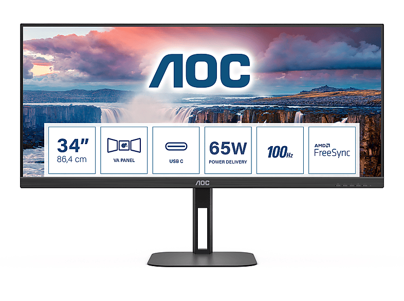 AOC V5 U34C/BK | 34 inch - 3440 x 1440 pixels (UWQHD) - VA (Vertical ...