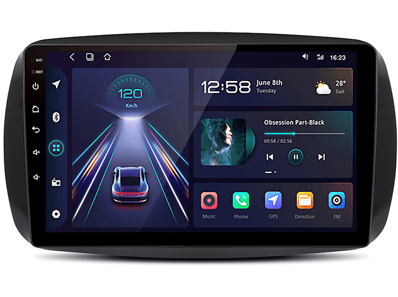 JUNSUN Smart Fortwo 453 4+64G CARPLAY GPS Autoradio 2 DIN (Doppel-DIN) | SATURN