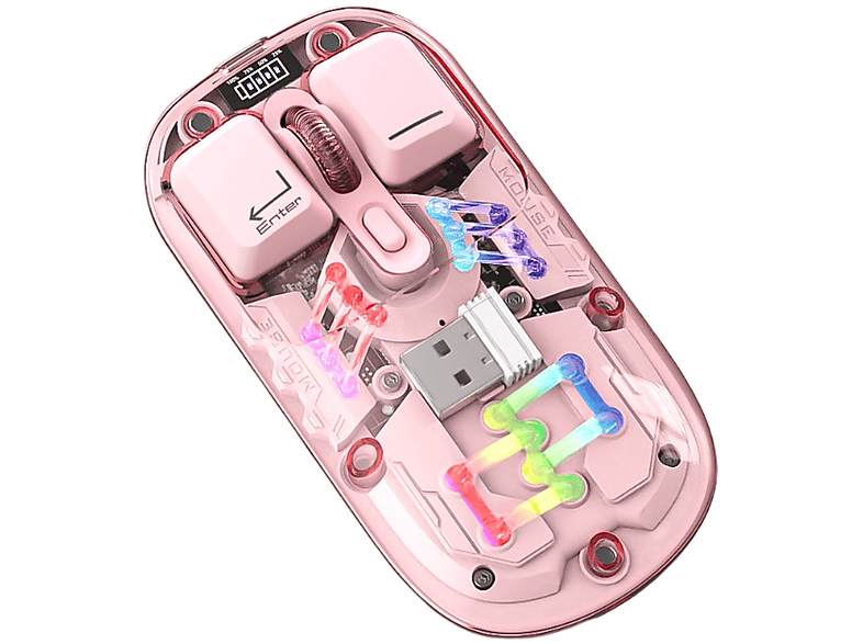 PREISKU Drahtlose RGB Gaming-Maus Type-C-Aufladung Dual-Mode-Verbindung ...