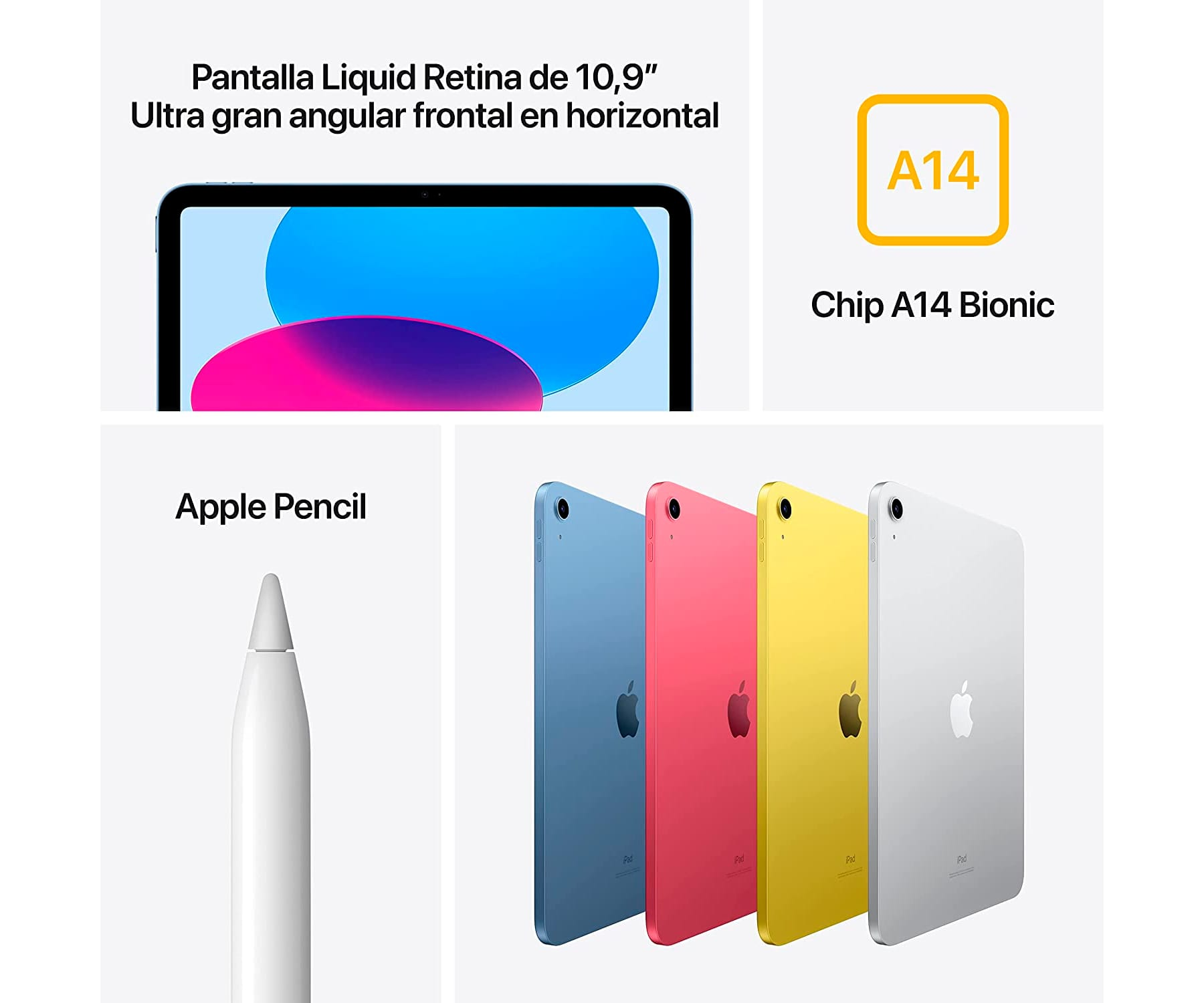 APPLE 1543431 MPQ03TY/A IPAD WI-FI 64GB SILVER 10 GEN, 64 GB, Plata, 10 ...