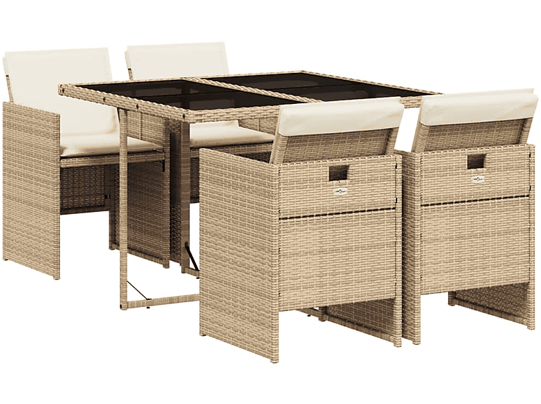 VIDAXL 3210538 Gartentisch- und Stuhlset, Braun | MediaMarkt