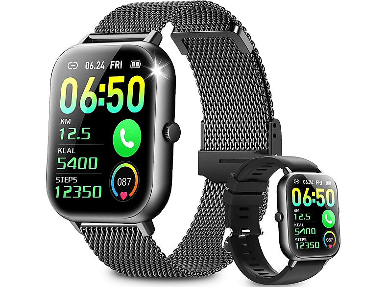 RAYOFI Smartwatch für Damen Herren, mit Bluetooth Anrufe Fitnessuhr, 1 ...