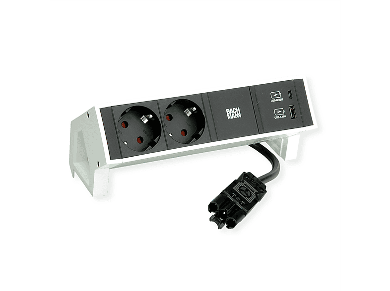 BACHMANN DESK2 2xbeschermend contact USB A&C Surface-mounted unit DESK ...