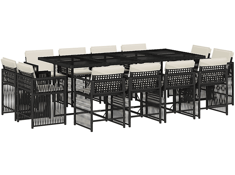 VIDAXL 3211758 Gartentisch- und Stuhlset, Schwarz | MediaMarkt