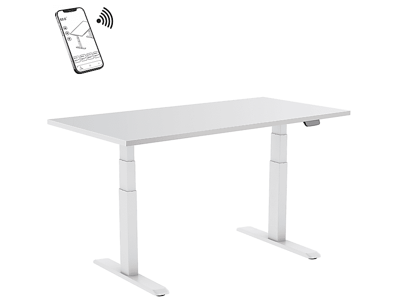 Mesa de escritorio regulable | KIMEX 150-2318K2W, altura 62-128cm ...