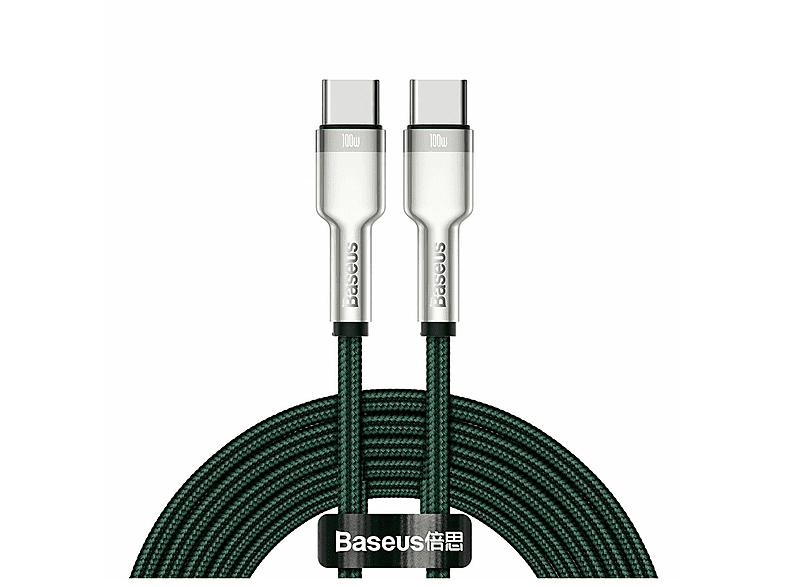 BASEUS USB Type C 100W 2m, Ladekabel, 2 m, Grün | SATURN