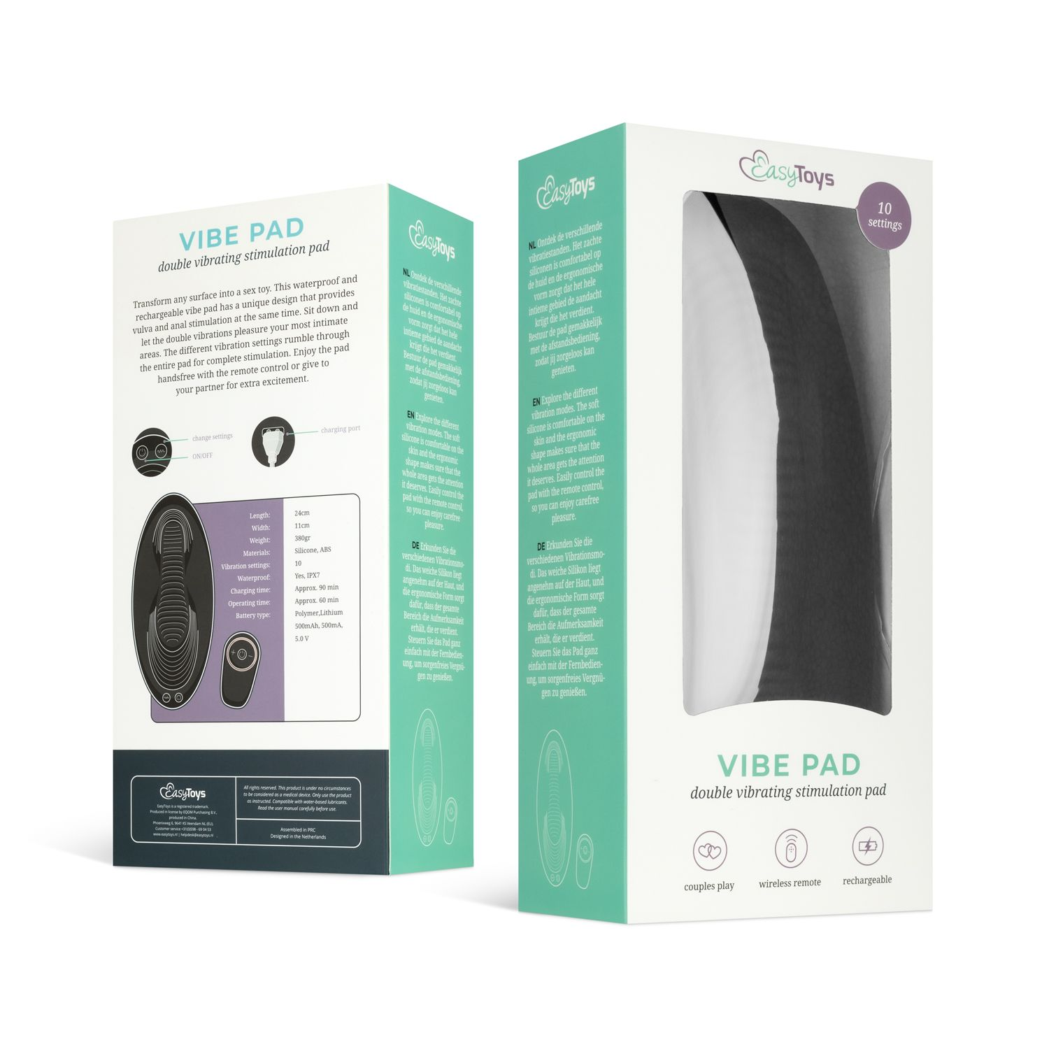 EASYTOYS VIBE COLLECTION Vibe Pad Doppelvibration mit Fernbedienung - Schwarz auflegevibratoren ...