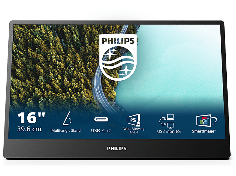 PHILIPS 16B1P3302D 00 15,6 Zoll Full-HD Monitor (4 ms Reaktionszeit, 75 ...