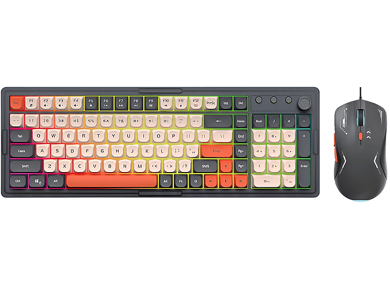 SYNTEK Tastatur und Maus Set mit LED Beleuchtung Ergonomischem Design ...