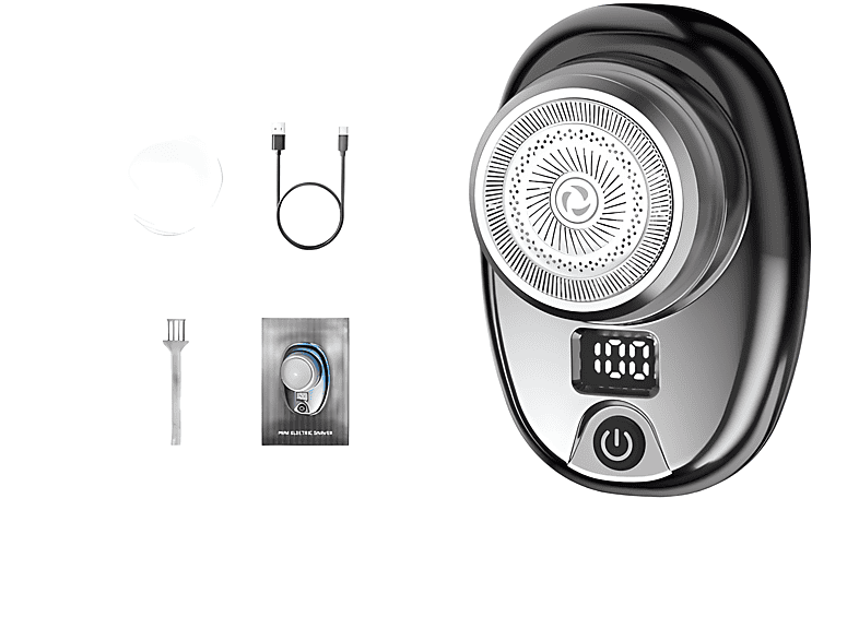 FLYSTAR Tragbare elektrische Rasierer für Männer wasserdicht LED ...