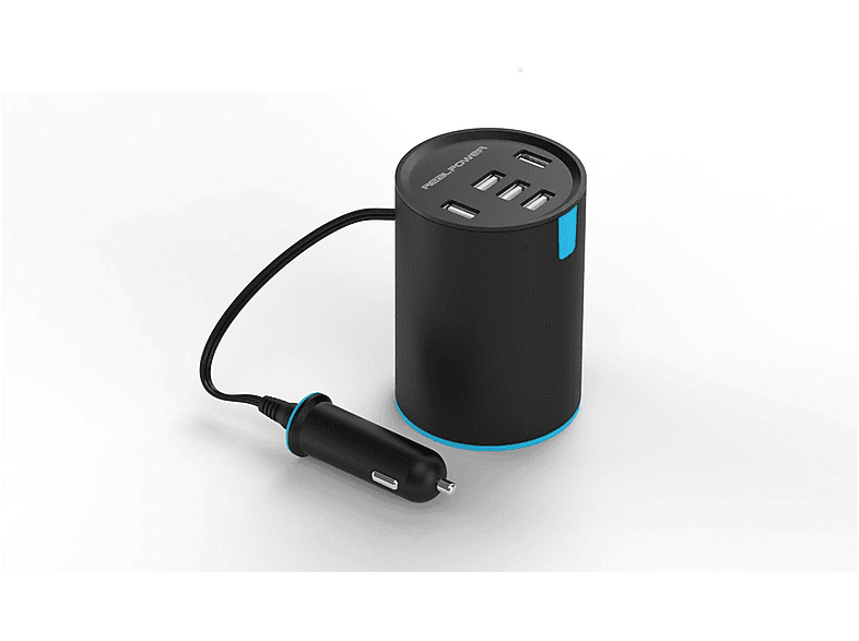 REALPOWER 195445 CAR CHARGER TUBE 5 Kfz-Ladegerät Mehrmarken, Schwarz ...