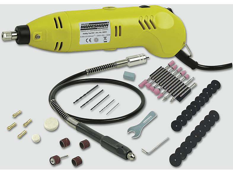 BRÜDER MANNESMANN 92571 HOBBY TOOL KIT 80-TLG Schleifgerät, Gelb ...