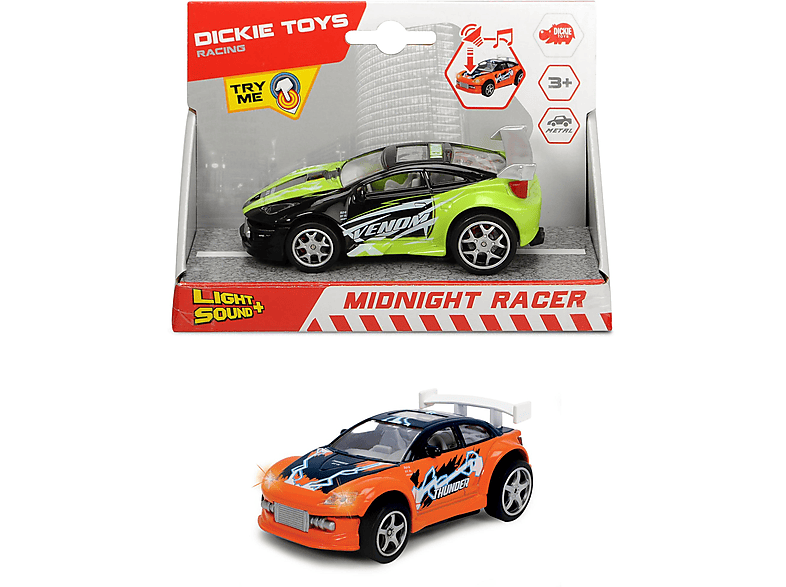 DICKIE TOYS 203762000 MIDNIGHT RACER 2-SORT. Spielzeugauto Grün/Schwarz ...