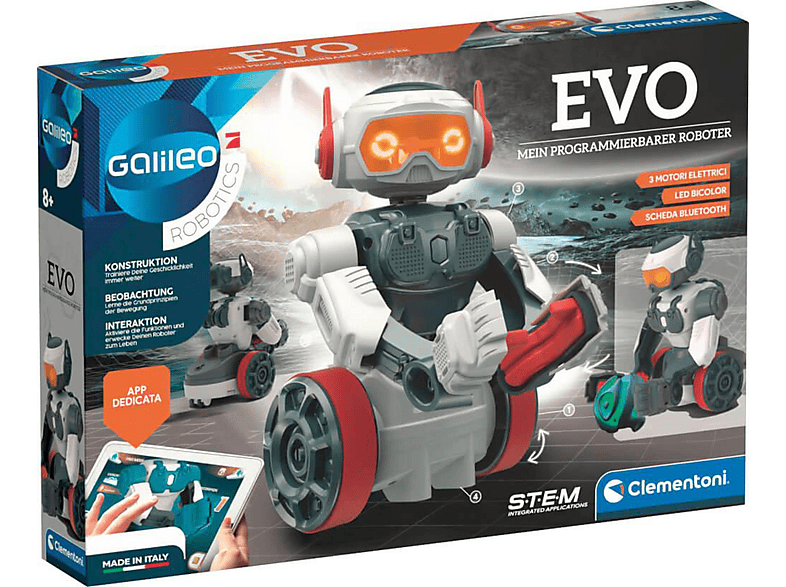 CLEMENTONI 59347 EVO-MEIN PROGRAMMIERBARER ROBOTER Bausatz, Mehrfarbig ...