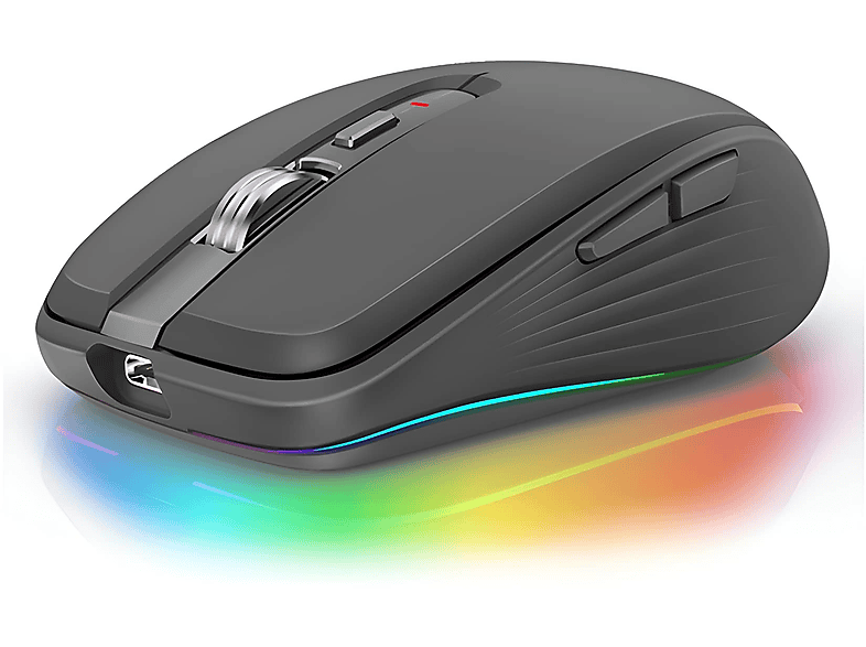 DECOME Bluetooth 5.1 Drahtlose Maus mit 2.4G und 2400dpi Maus, Schwarz ...