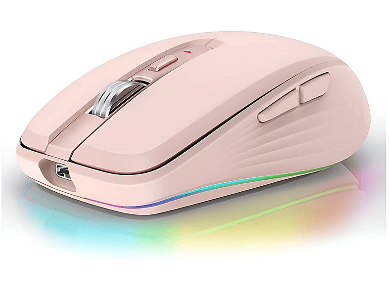 DECOME Bluetooth 5.1 Drahtlose Maus mit 2.4G und 2400dpi Maus, rose ...