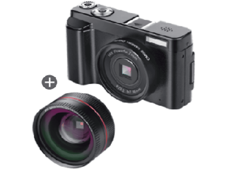 INF Digitalkamera 24 MP, Weitwinkelobjektiv Digitalkamera Schwarz ...