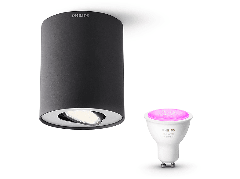 PHILIPS HUE Pillar Spot en saillie avec 1 point lumineux GU10 (noir ...