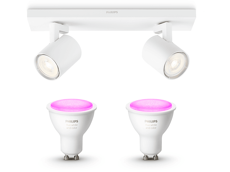 PHILIPS HUE Runner Spot en saillie avec 2 points lumineux GU10 (blanc ...