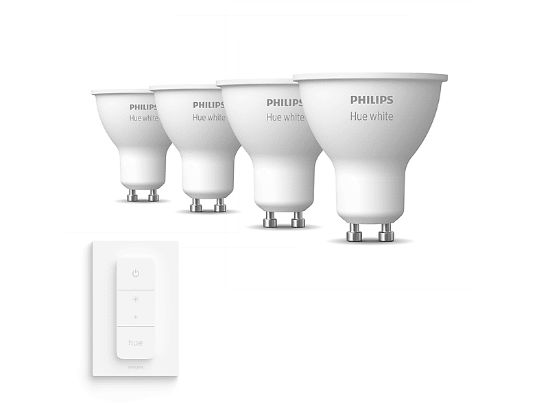 PHILIPS HUE Pack d'extension Avec 4 spots GU10 Lumière blanche chaude ...