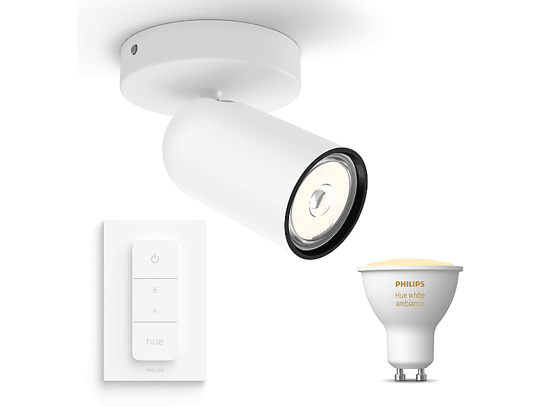 PHILIPS HUE Pongee Opbouwspot met 1 Lichtpunt GU10 (Wit) Warm tot ...