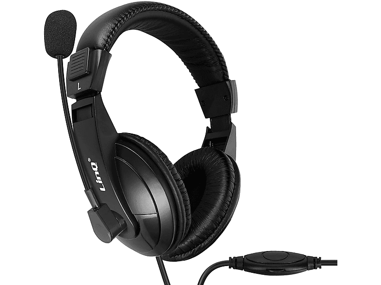Auriculares de diadema con cable | LINQ U860, Supraaurales, Negro ...