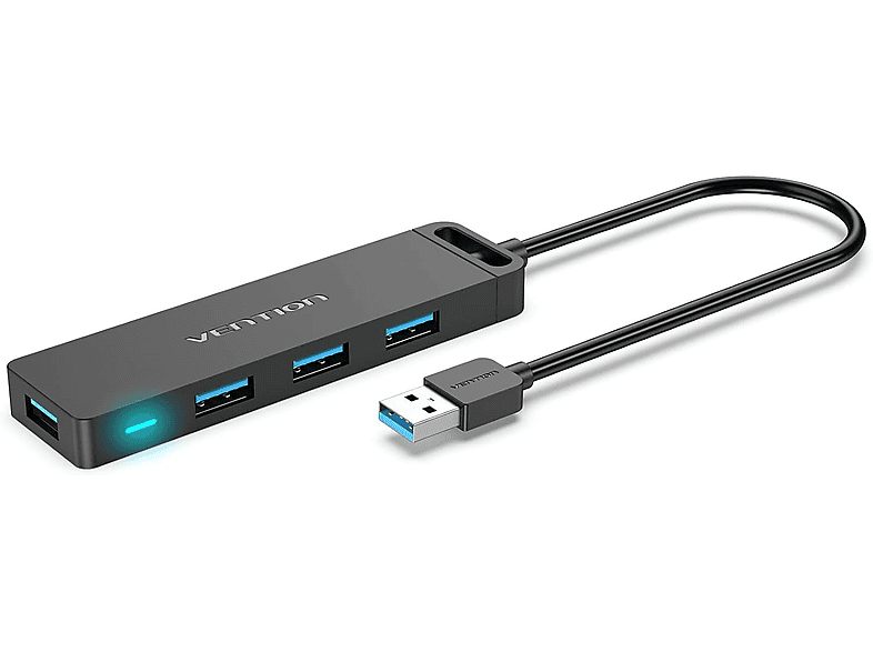 Vention USB Hub 4-Port 3.0 USB Verteiler Splitter 0.5m, USB-HUB, Schwarz | MediaMarkt