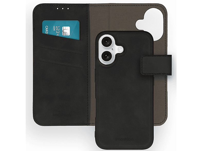 IMOSHION Uitneembare 2-in-1 Luxe Bookcase geschikt voor Apple iPhone 16 ...