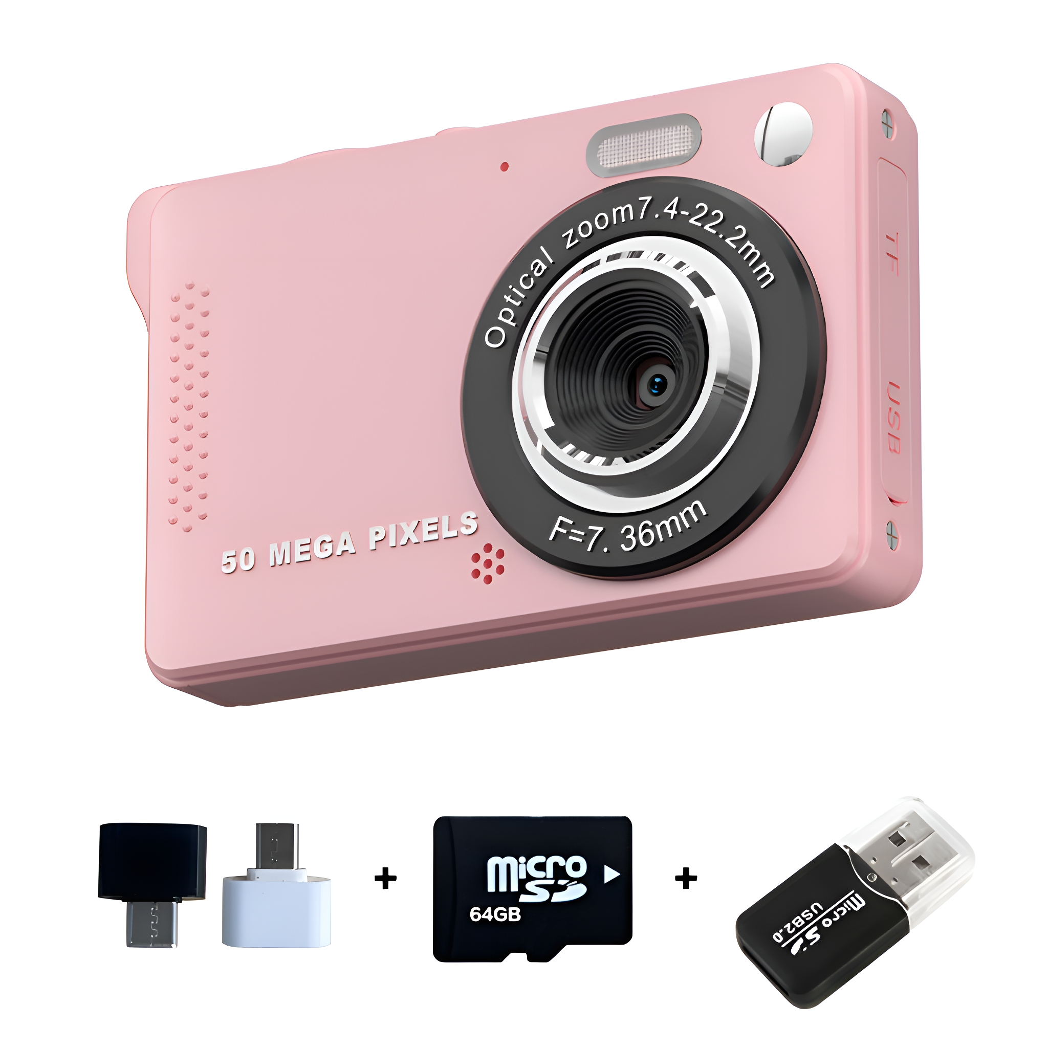 DECOME 64GB- 50MP 4K HD Kleine Kamera mit 16-fach Zoom und AF Autofokus ...
