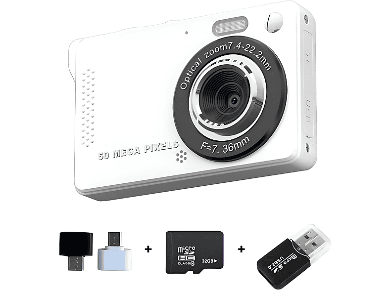DECOME 32GB- 50MP 4K HD Kleine Kamera mit 16-fach Zoom und AF Autofokus ...