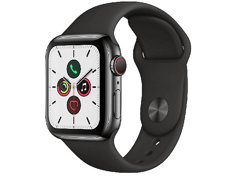 Smartwatch | APPLE 1464661 MWX82TY/A APPLE WATCH S5 40 SB SS BLK SP CEL-ISP, S/M & M/L, Acero ...