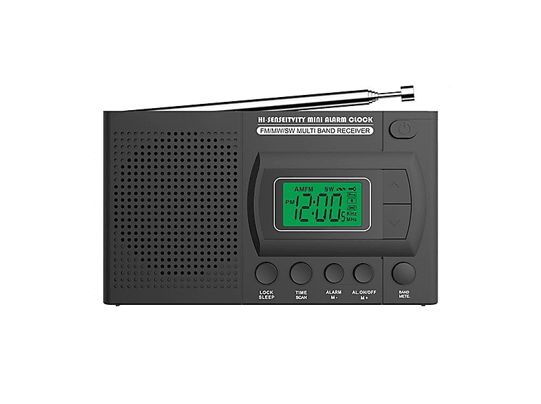 DEBUY FM/AM/SW tragbares Multi-Band-Radio mit LCD-Display, Uhr und ...